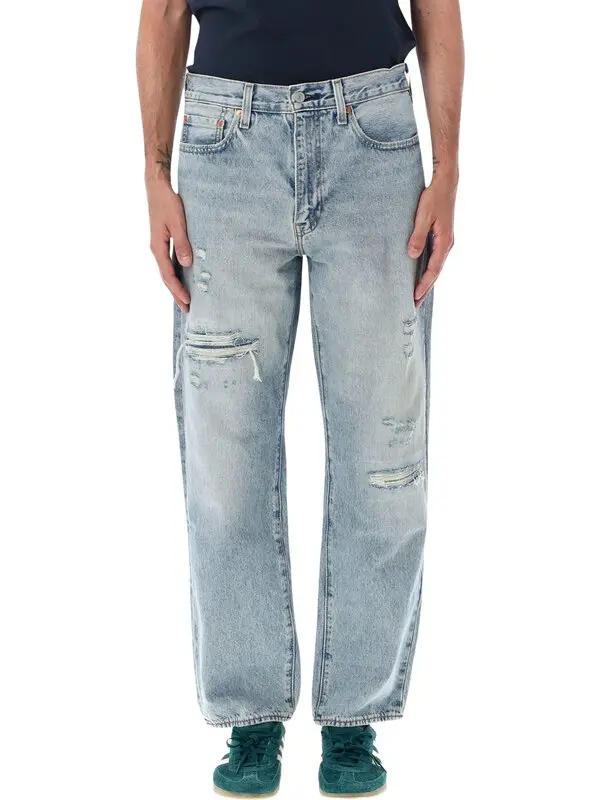 LEVI'S Loose Straight Distressed Jeans - Light Blue Broken