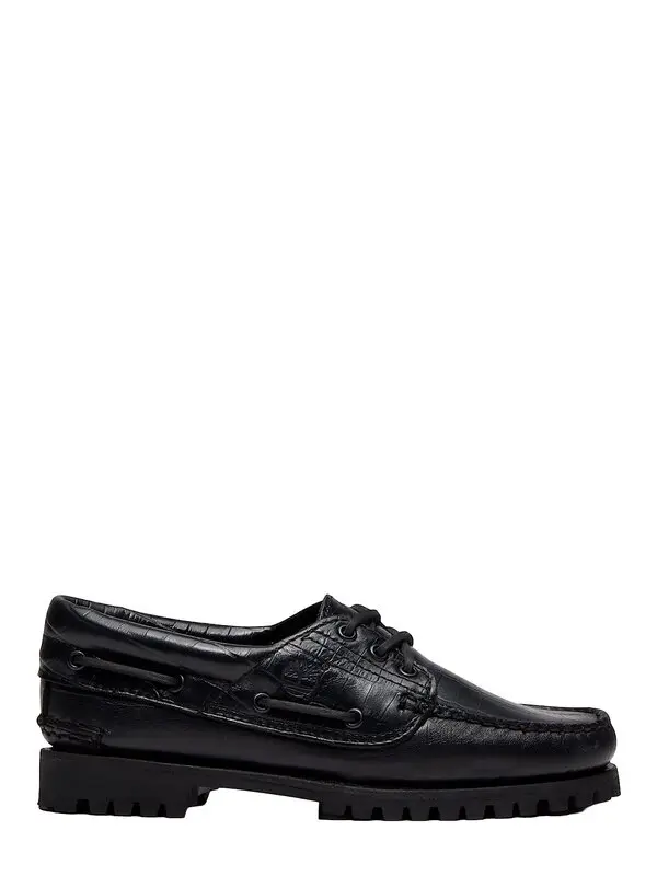 Timberland Leather Lace-up Boat Shoes - Black