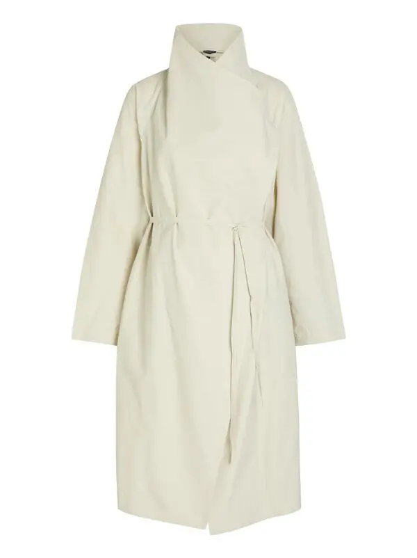 Eileen Fisher Belted Poplin Coat - Light Grey