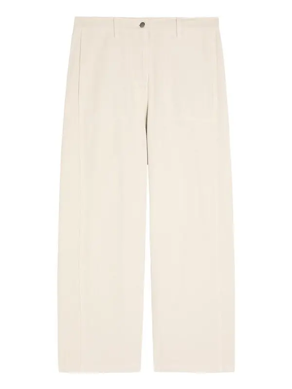 Eileen Fisher Wide-leg Organic Cotton Trousers - Light Grey