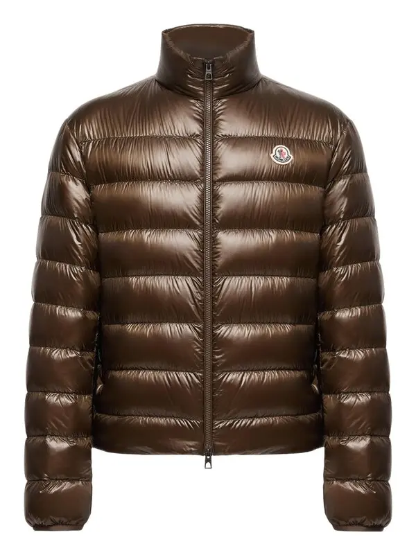 Moncler Down-filled Micro Ripstop Water-repellent Coat With Drawstring Hem - Marrone