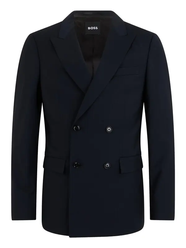 BOSS Double-breasted Tailored Jacket - Blue