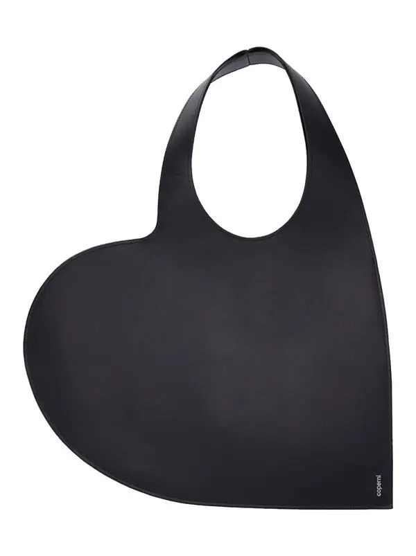 Coperni Asymmetrical Heart Tote Bag - Black