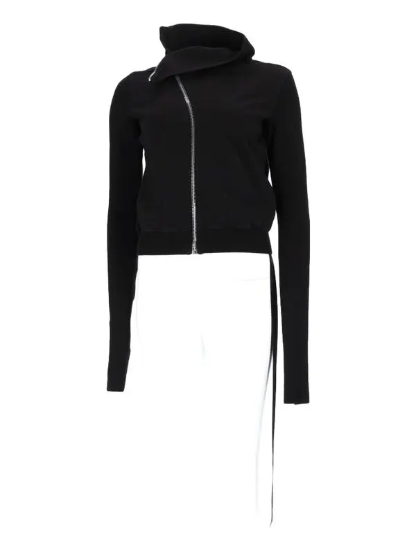 Rick Owens Cropped Zip-front Hooded Jacket - Black