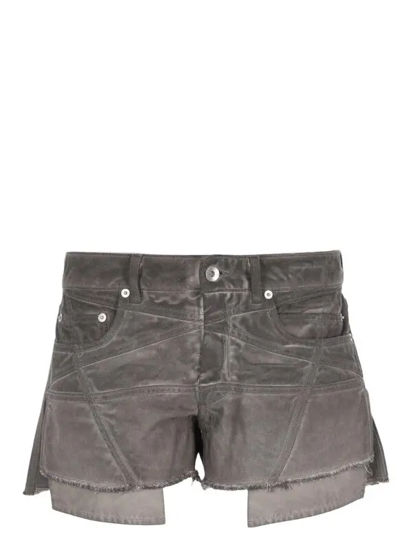 Rick Owens Layered Patchwork Shorts - Charcoal