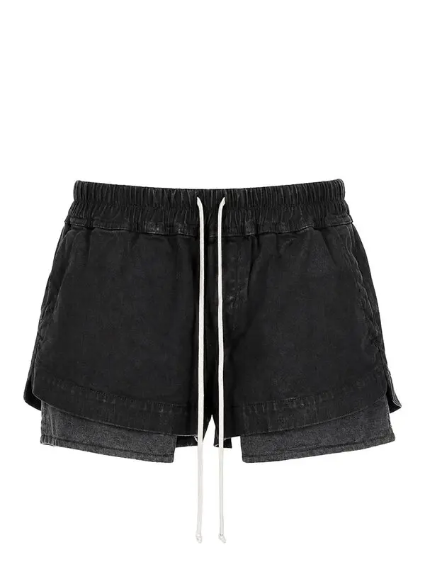 Rick Owens Layered Drawstring Shorts - Black