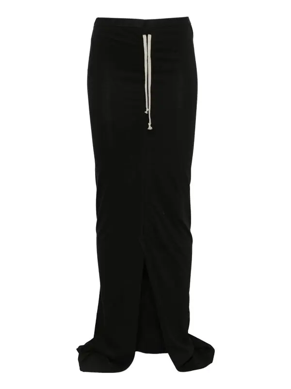 Rick Owens Cotton T-shirt Skirt With Adjustable Side Slit - Nero