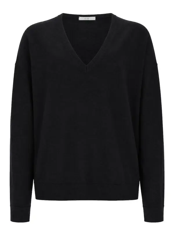 Co Cashmere V-neck Sweater - Black