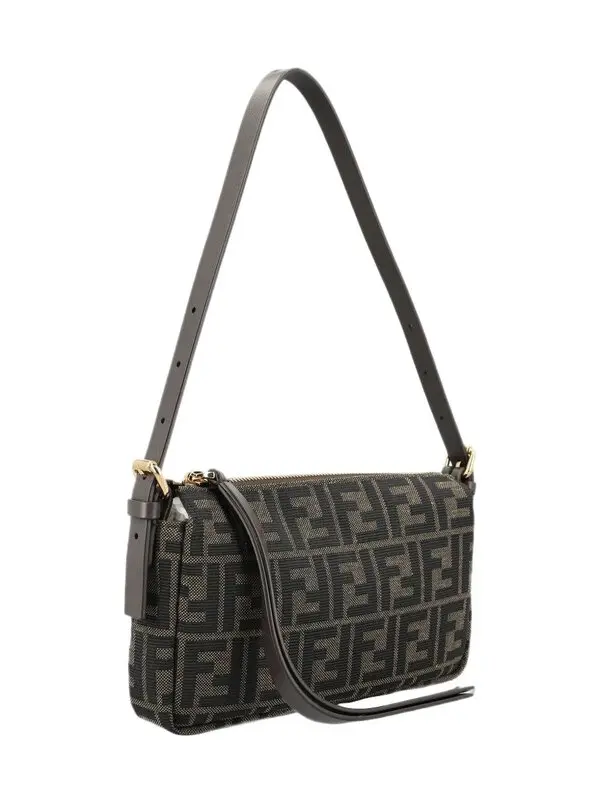 Fendi Ff Jacquard Small Shoulder Bag - Brown