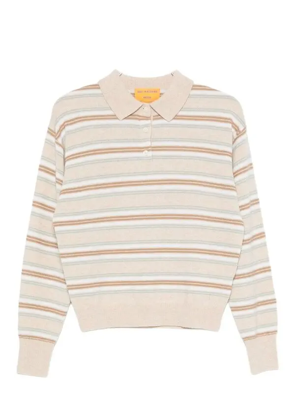 Guest In Residence Striped Cashmere Polo Shirt - Beige