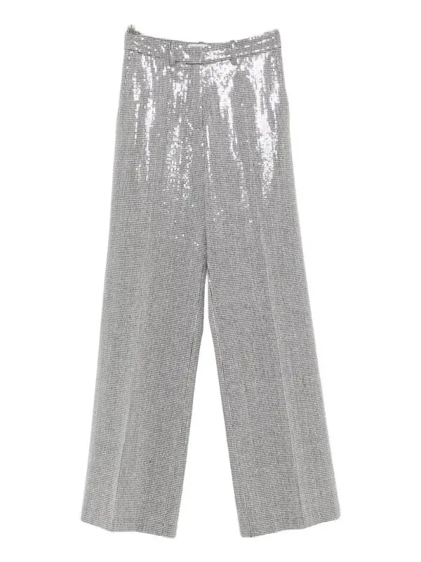 Ermanno Scervino Sequined Houndstooth Trousers - Silver