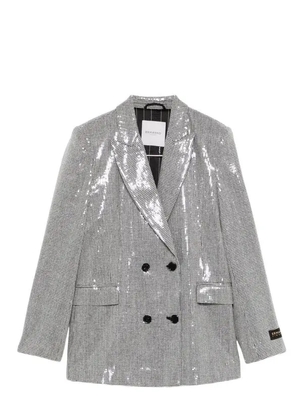 Ermanno Scervino Sequined Double-breasted Jacket - Silver