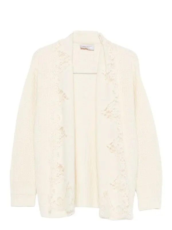 Ermanno Scervino Lace-trim Cotton Cardigan - White