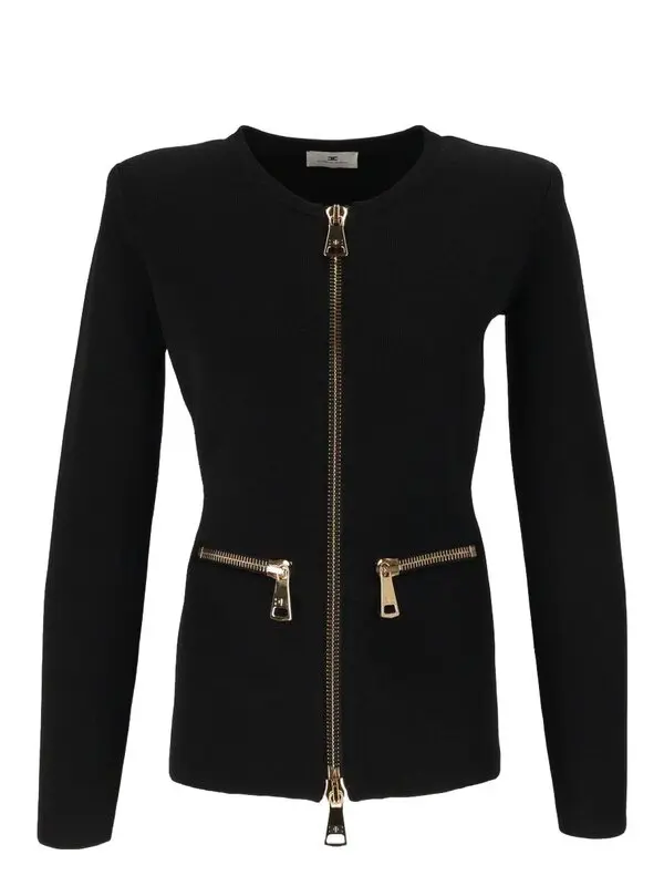 Elisabetta Franchi Zipped Cardigan - Black