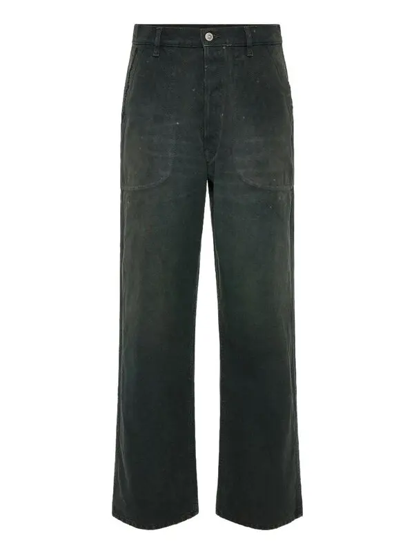 MAISON MARGIELA Denim Cotton Jeans With Paint Splatter - Grey