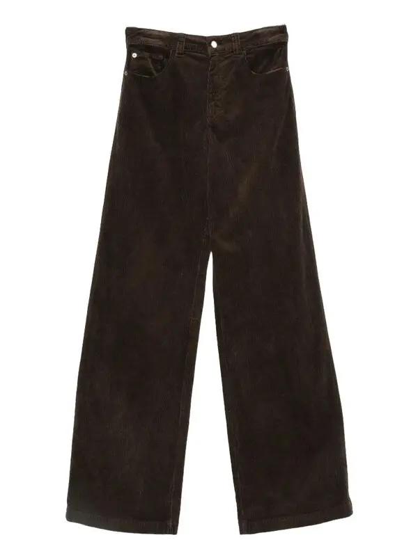 Emporio Armani Wide Leg Corduroy Trousers - Green