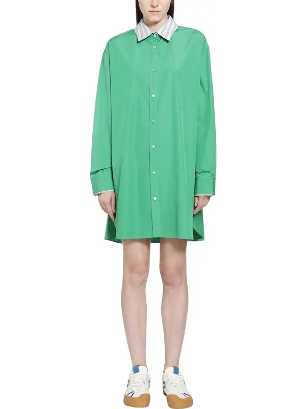 Loewe Cotton Shirt Dress - Green