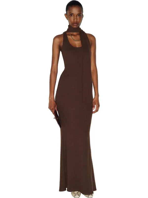 REFORMATION Adela Knit Maxi Dress - Brown