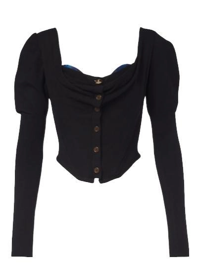 VIVIENNE WESTWOOD Bea Knitted Cotton And Cashmere Cardigan - Black