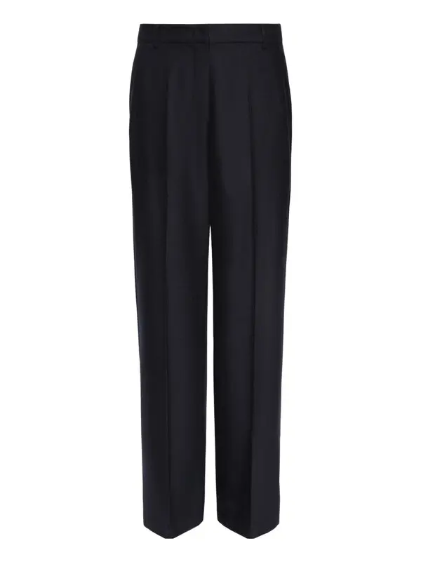 Max Mara High-waisted Tailored Trousers With Belt Loops - Midnight Blue
