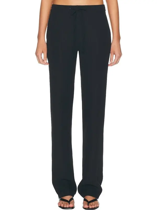 EAVES Brynn Polished Crepe Pant - Black