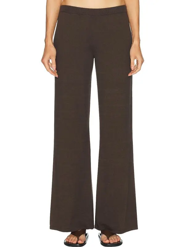Eterne Wide Leg Cotton Cashmere Lounge Pant - Mushroom