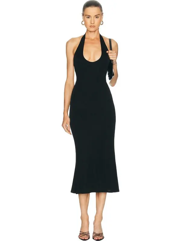 MIRROR PALAIS Halter Supermodel Dress - Black