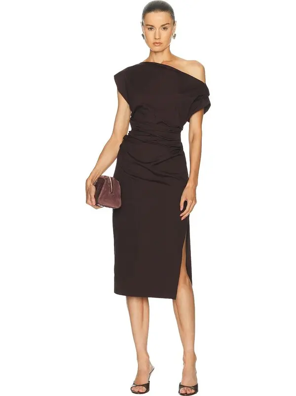 A.L.C. Nara Dress In Brown - Ganache