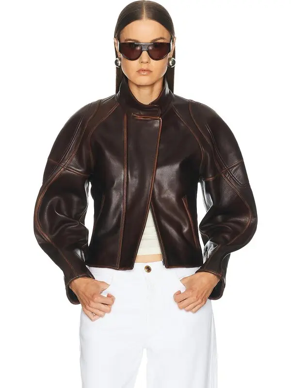 Helmut Lang Leather Jacket - Saddle