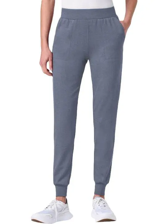 JAANUU Ultrasoft Essential Comfort 6-pocket Scrub Set - Heather Navy