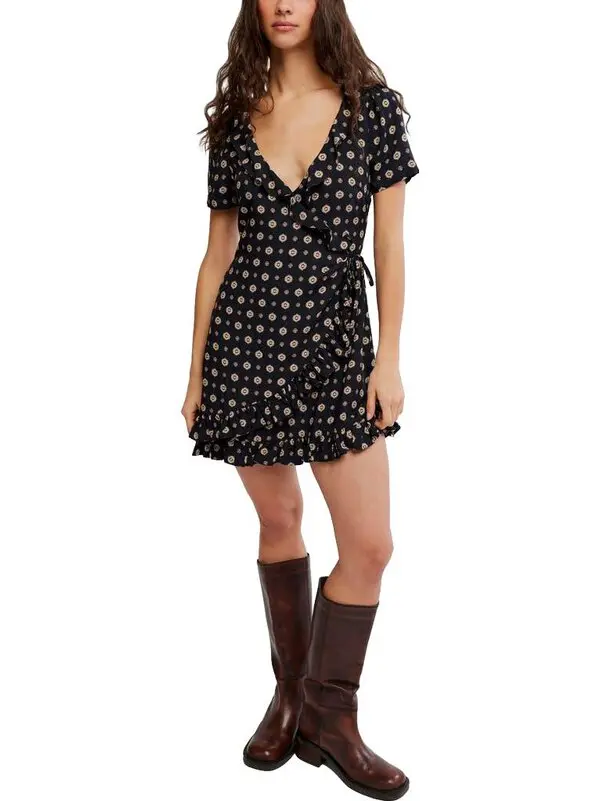 Free People Wildest Dreams Minidress - Black Combo