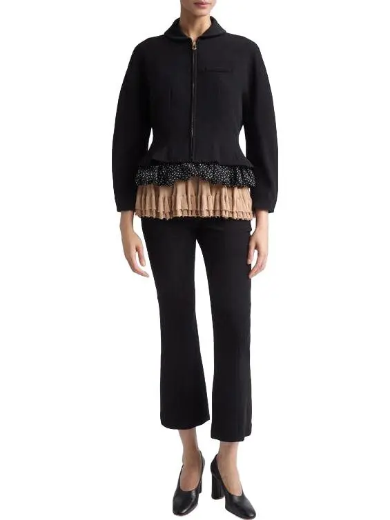 ASHLYN Roya Ruffle Trim Jacket - Black