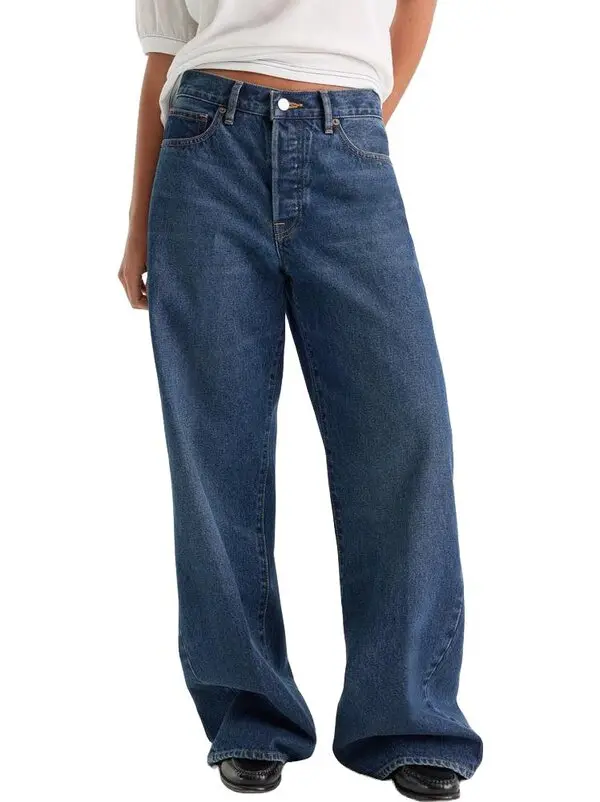 Good American Vintage Low Slung Baggy Wide Leg Jeans - Trace