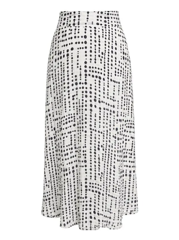EXQUISE Grey / White Ezra Patterned Midi Skirt Multi Color - Grey/white