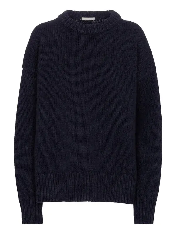 THE ROW Ophelia Navy Wool Cashmere Sweater - Blue