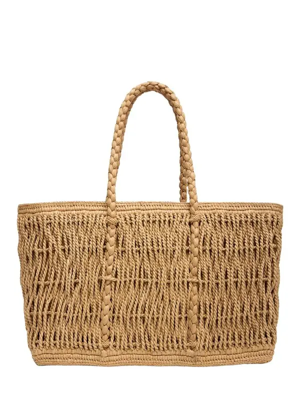 THE ROW Geogica Raffia Tote Bag - Beige