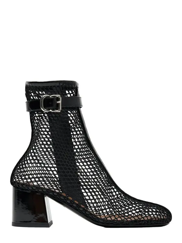 Alaïa Patent Mesh 55 Ankle Boots - Black
