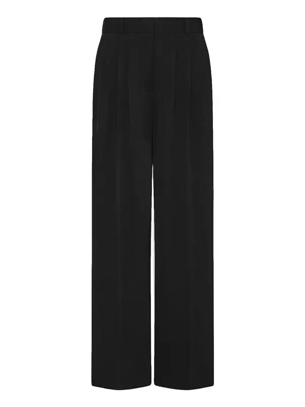 THE ROW Daniela Tailored Wool Pants - Black