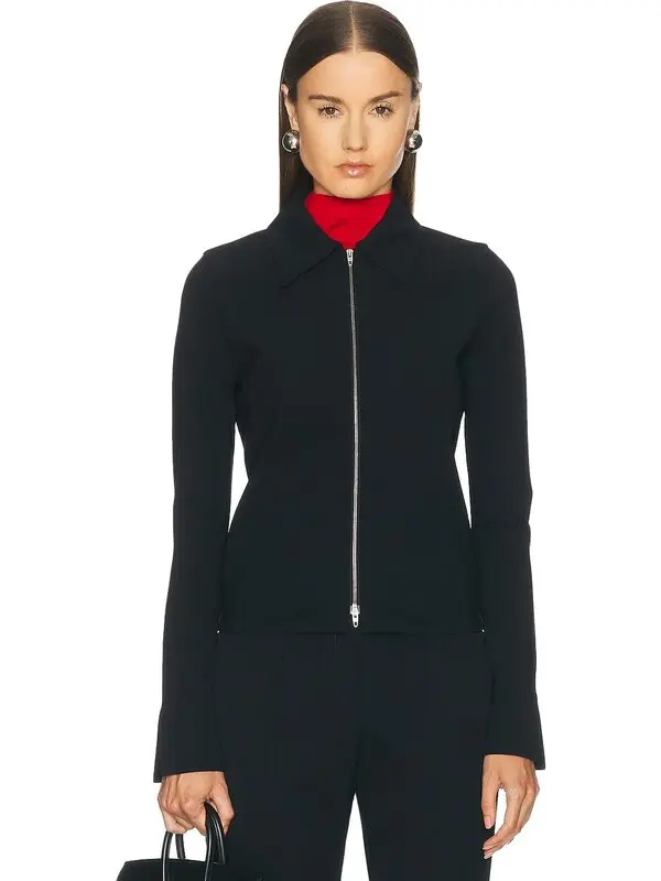 JIL SANDER Zip Up Jacket - Black