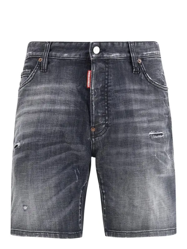 Dsquared2 Washed Denim Shorts - Black