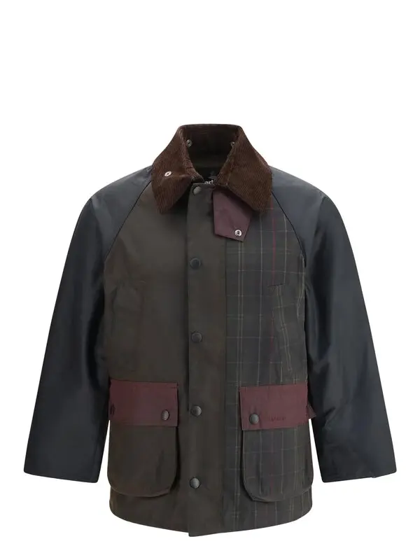 Barbour Waxed Jacket With Patchwork Detailing - Multicolour
