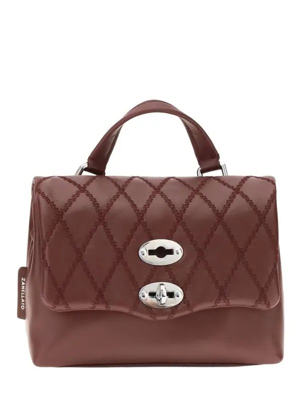 ZANELLATO Mini Postina Tramè Leather Top Handle Bag - Red