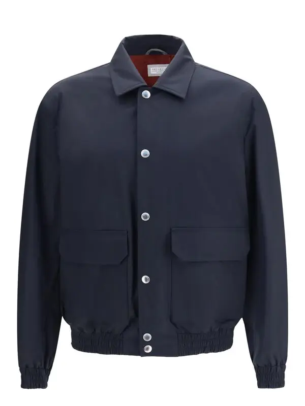 Brunello Cucinelli Silk And Wool Jacket - Blue