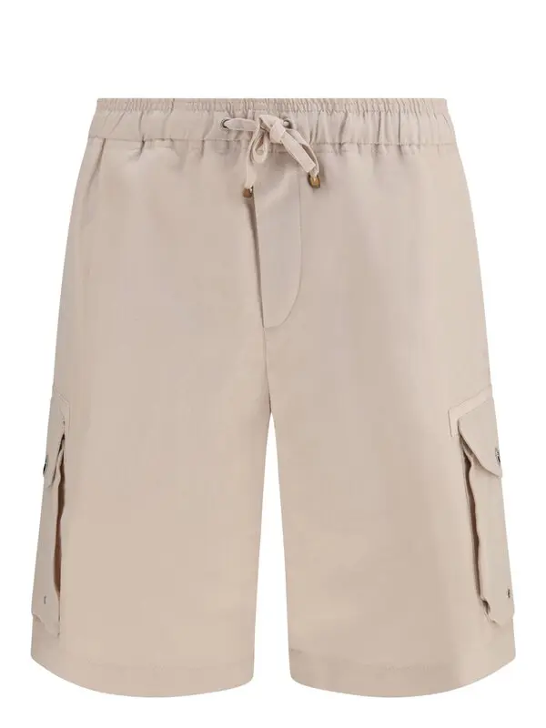 Brunello Cucinelli Cotton And Linen Blend Cargo Bermuda Shorts - Beige