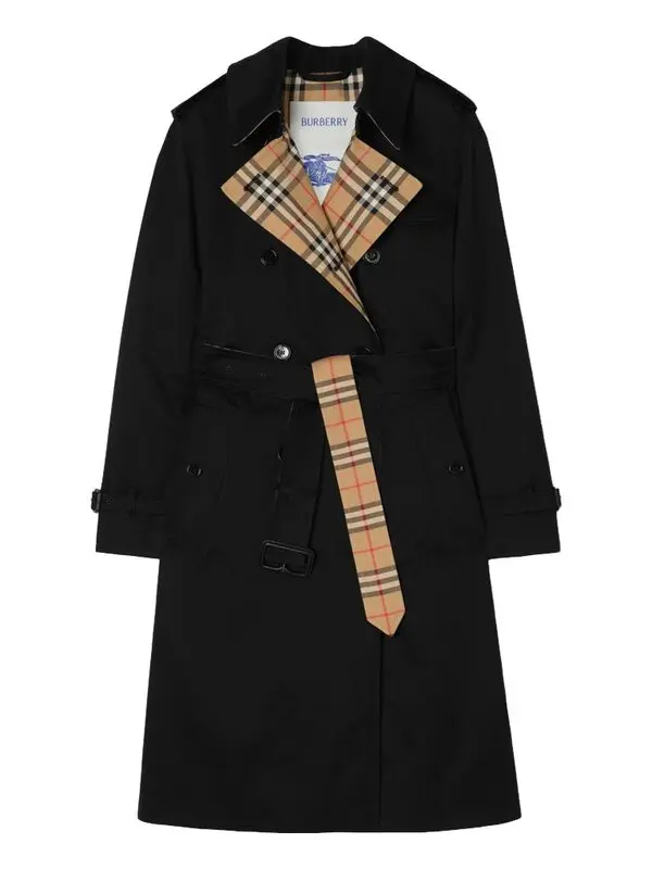 Burberry Long Gabardine Lakefield Trench Coat - Black
