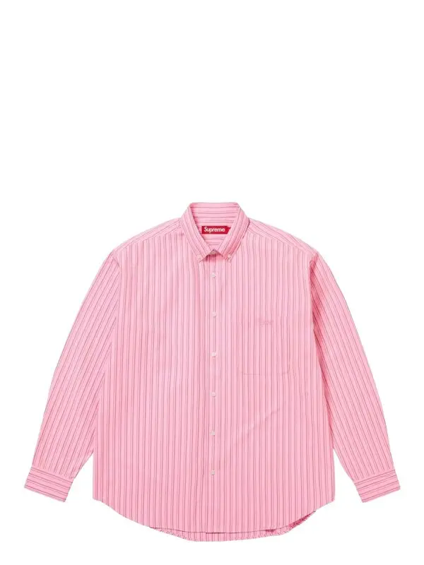 Supreme Fw25 Pinstripe Shirt - Pink