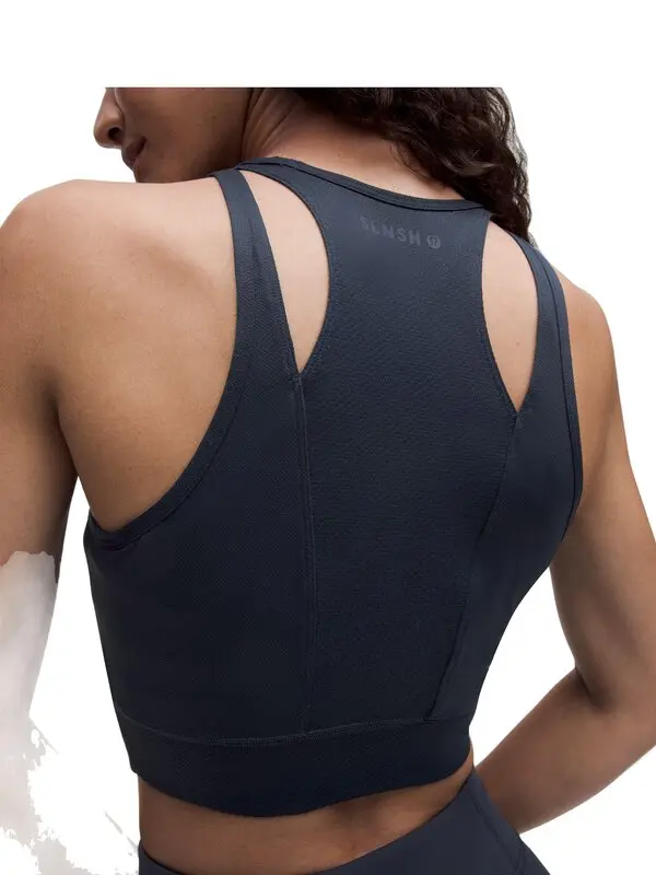 Lululemon Mesh Cut-out Cropped Tank Top - True Navy