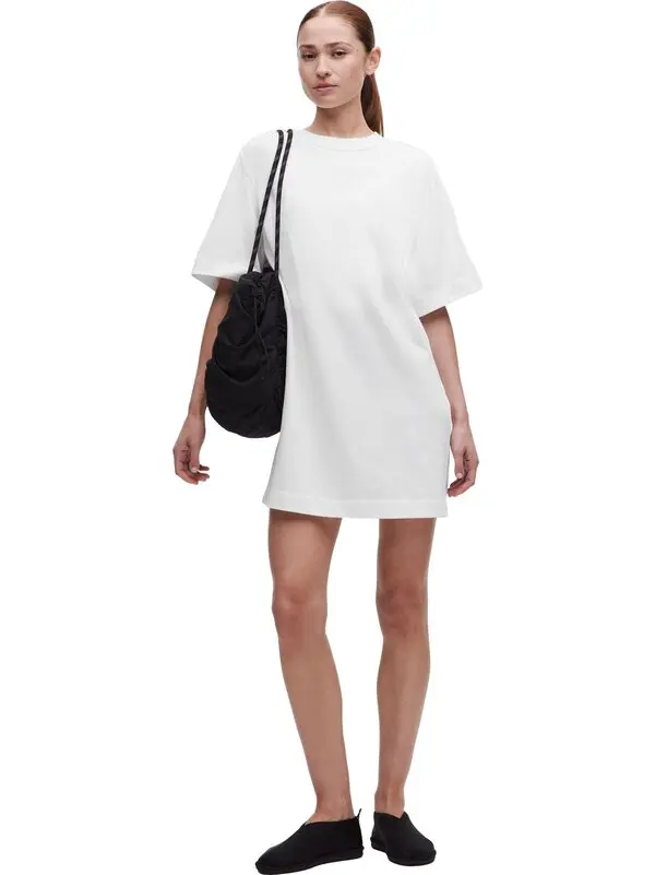 Lululemon Scuba Cotton Jersey T-shirt Dress - White