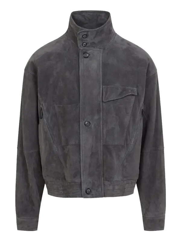 Giorgio Armani Suede Leather Jacket - Black