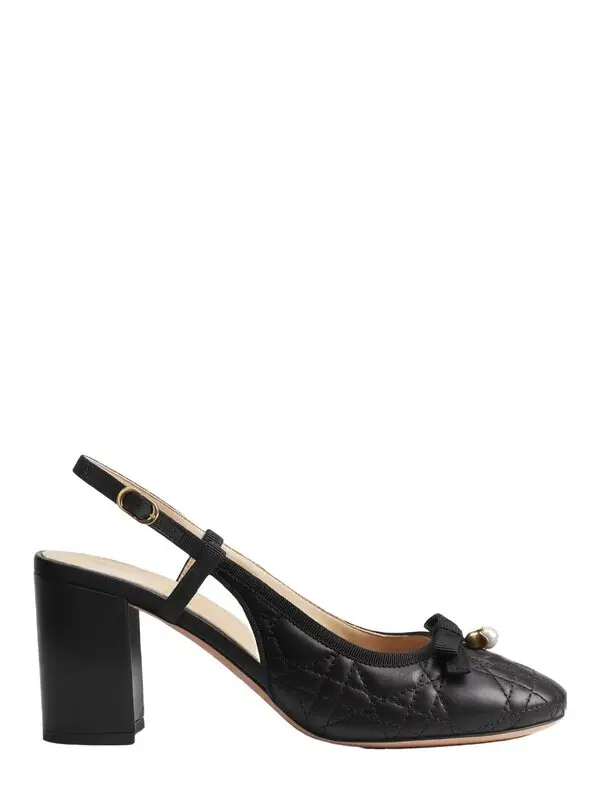 Dior Ballet Slingback Pump With Bow Detailing - Black